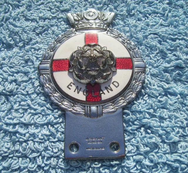 VINTAGE 1960S ENGLAND ST.GEORGE CROSS CAR BADGE~VESPA/LAMBRETTA/SCOOTER ...