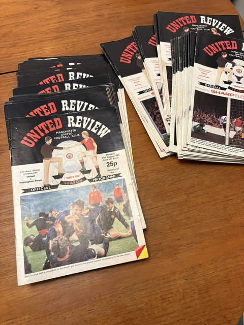 MAN UNITED FOOTBALL programmes. Full Set Of Homes 1981/82 And 1982/83 £ ...