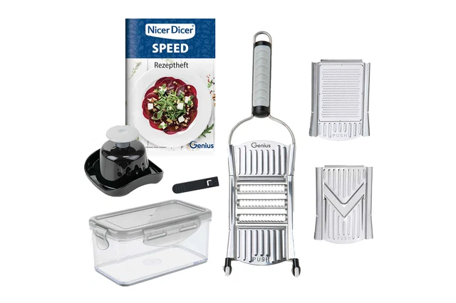 GENIUS NICER DICER Speed Set 9-teilig, Multihobel Handhobel mit 3 ...