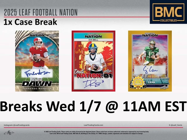 WILLIAM PERRY 2025 Leaf Football Nation Solo Pack 1x Custodia Rotta #8 ...