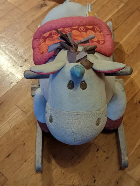ROCKING UNICORN HORSE Wood Baby Toddler Rocker Chair Kids Ride On Toy ...