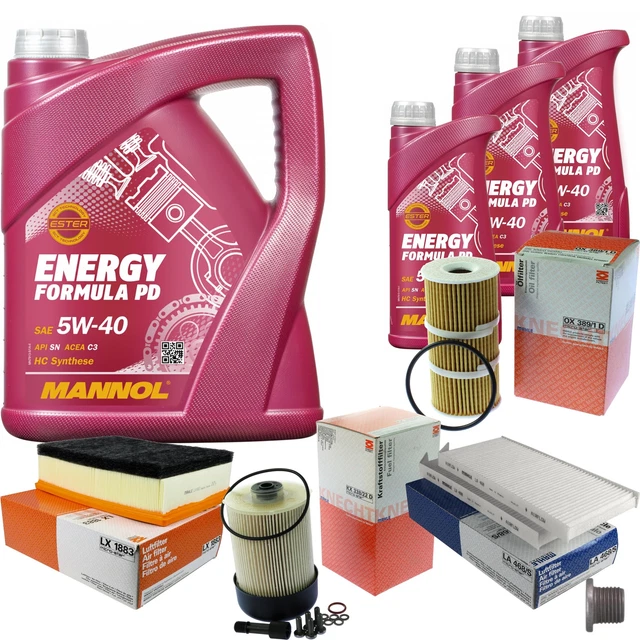 MAHLE INSPECCIÓN SET 8L mannol Energía Fórmula Pd 5W-40 para Renault ...