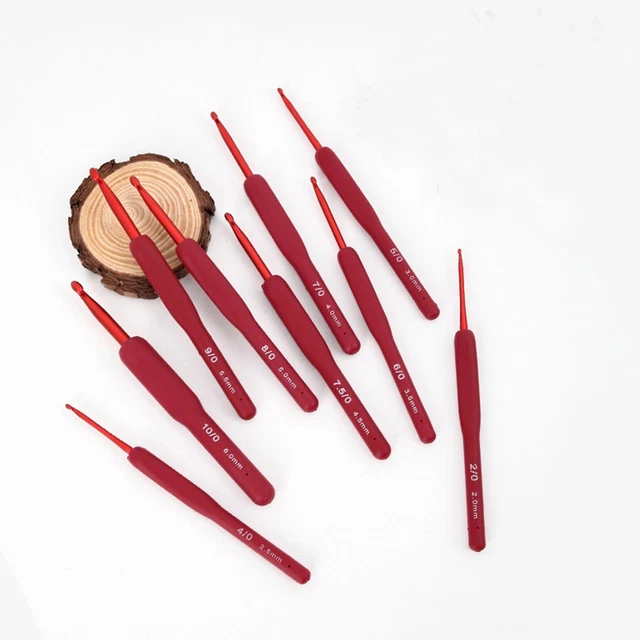 CROCHET HOOK KNITTING Needle Premium Aluminum 2mm-6mm Cushioned Handles ...