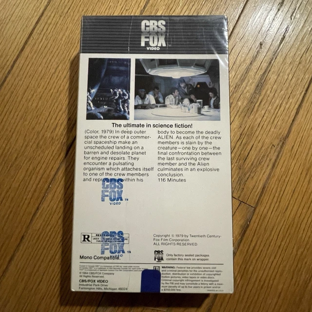 ALIEN VHS FACTORY Sealed CBS Fox Watermark Sigourney Weaver $275.00 ...
