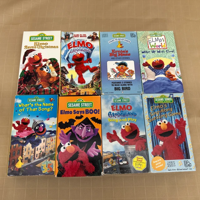 8 SESAME STREET VHS Lot Sing-Along Songs, Elmo's World, Elmo SAVES ...