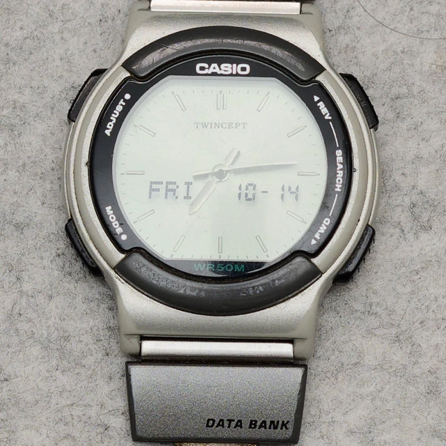 CASIO ABX-53 TWINCEPT Data Bank 1326 Hybrid Wristwatch £155.86 ...