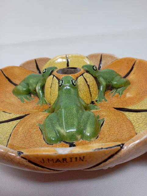ASSIETTE CERAMIQUE DE grenouille sur des nénuphar de J.MARTIN EUR 120 ...