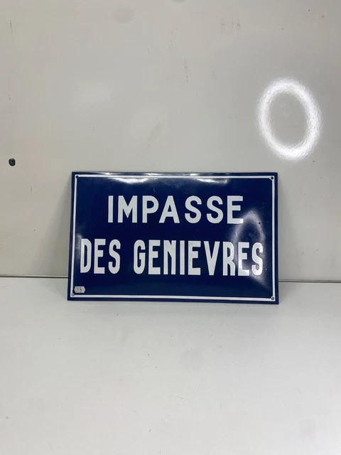 PLAQUE ÉMAILLÉE PLAQUE de rue Impasse des genièvres en bonne etat EUR ...