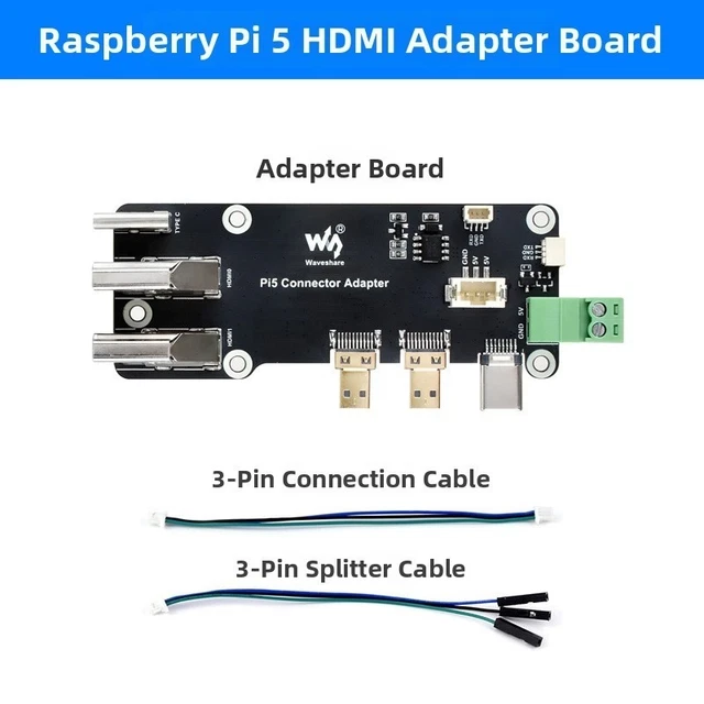 FOR RASPBERRY PI 5 For PCIe to M2 NVMe SSD Adapter Dual 4K Video Output ...
