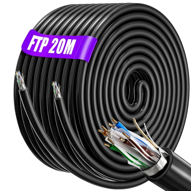 CABLE ETHERNET 20M Blindé, Cat6 RJ45 20M Câble Réseau | AWG 23, FTP PIMF, Anti-I EUR 36,43 ...