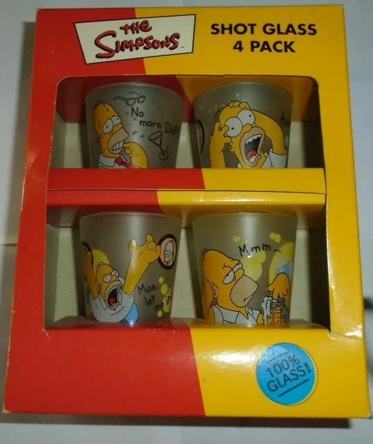 THE SIMPSONS SHOT Glassesx4 Homer Simpson Screaming Thinking £8.99 ...