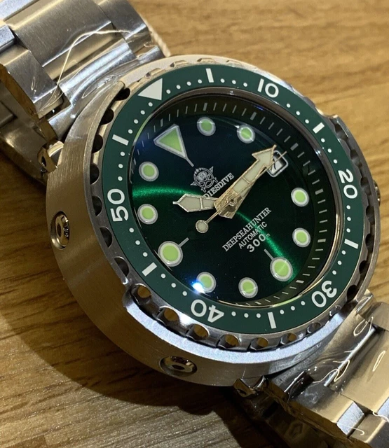 TUNA DIVER AUTOMATIC WATCH BNIB ADDIESDIVE Green dial deepseahunter ...