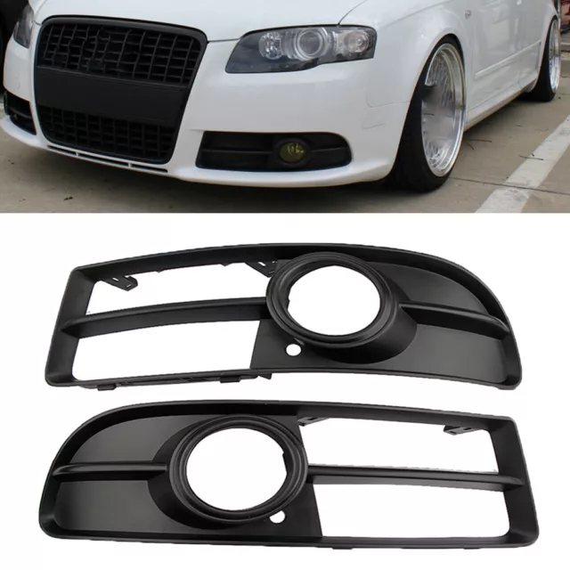 For 2005 2008 Audi A4 S4 B7 Front Bumper Fog Light Grille Grill Cover