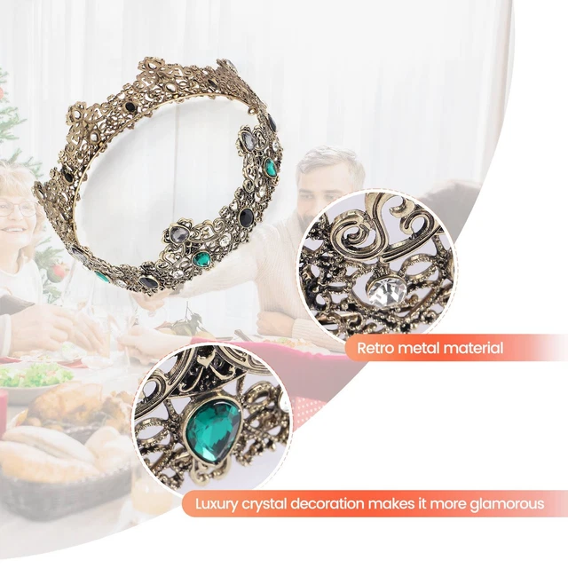 CROWNS FOR MEN Metal, Vintage Full Royal Crowns with Green9031 £16.96 ...
