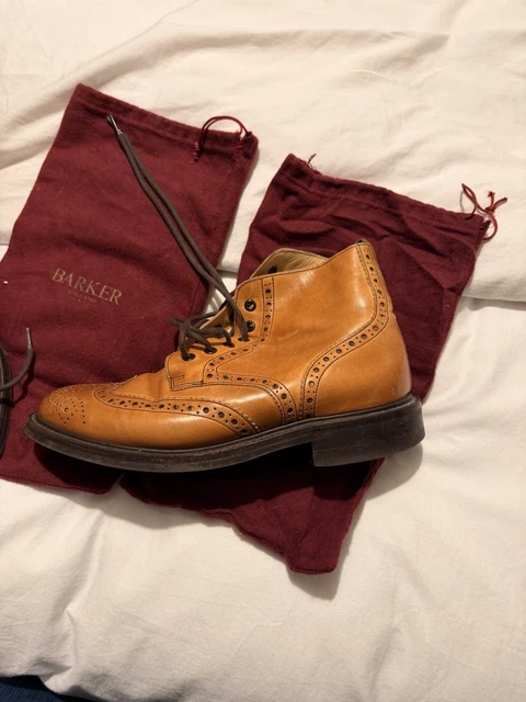 BARKER HARRISON MEN Leather Chukka Brogue Boots Goodyear Dainite Sole ...