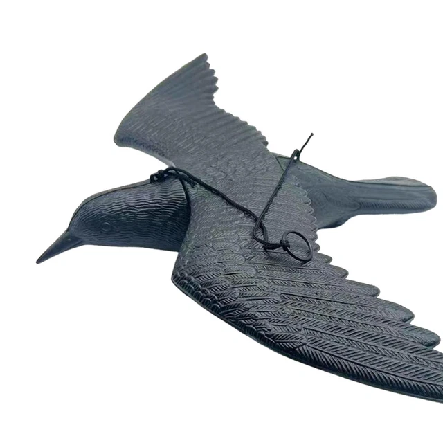 REALISTIC CROW DECOYS Flying Bird Props Realistic Fake Artificial ...