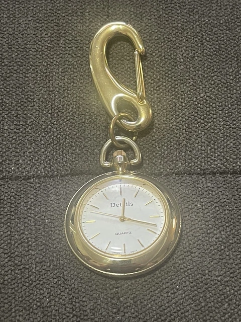 DETAILS QUARTZ GOLD Tone Pocket Watch. DTL 756 EUR 17,17 - PicClick FR