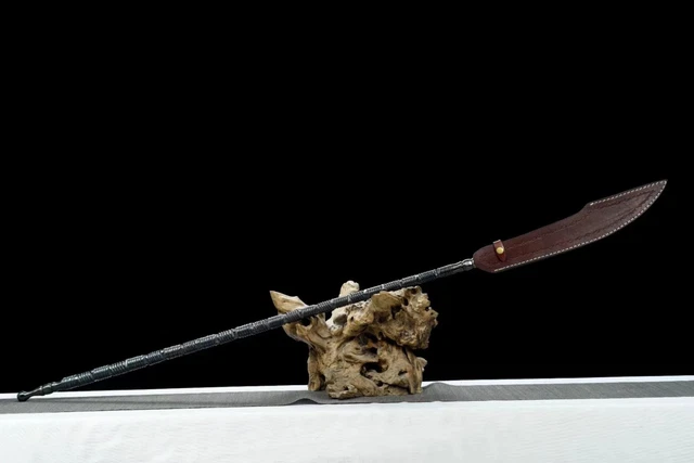 CHINESE POLEARM GUANDAO Dao Guan Yu Weapon Halberd Folded Damascus ...