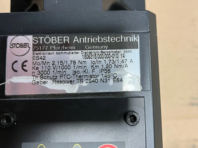 STOBER SERVO MOTOR Es42 Liba Karl Mayer EUR 650,00 - PicClick FR