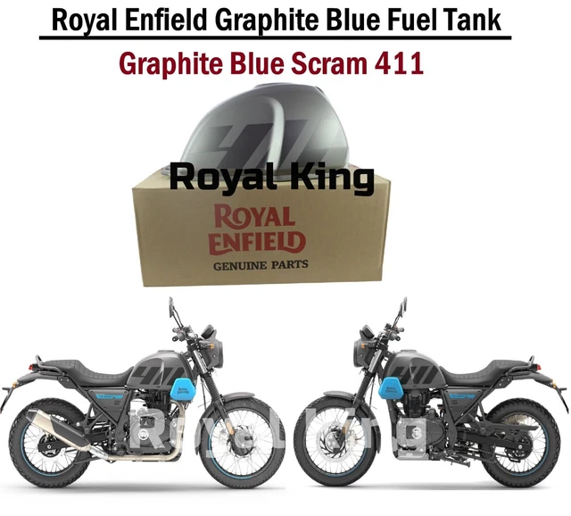 ROYAL ENFIELD &GRAPHITE Blue SCRAM 411cc" "Petrol Fuel Gas Tank" EUR 378,84 - PicClick FR