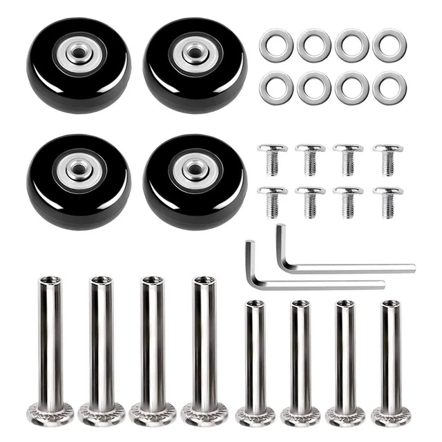 SUITCASE WHEEL REPLACEMENT Set Rubber Caster Wheels for Luggage Repair ...