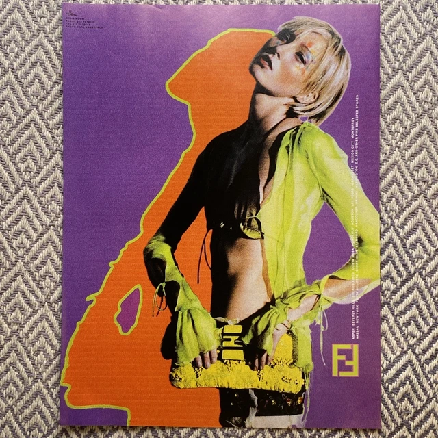 2000 FENDI HANDBAGS PRINT AD Maggie Rizer Karl Lagerfeld Colorful ...