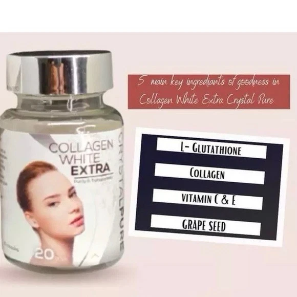 CRYSTAL PURE COLLAGEN Skin Face Body Whitening Capsules Supplements £26 ...