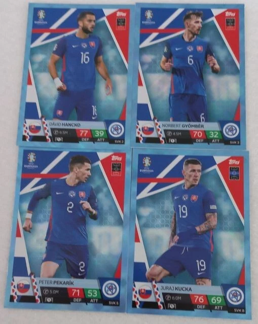 TOPPS MATCH ATTAX Uefa Euro 2024 - Bundle 4 Blue Crystal Parallel Cards ...