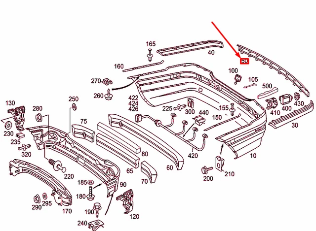 NEW MERCEDES-BENZ C W203 Rear Bumper Central Rail A20388530219999 EUR ...