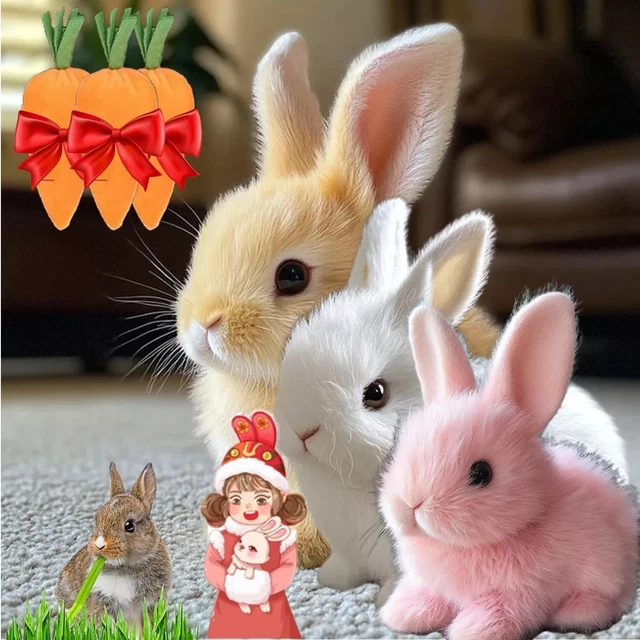 MY REALISTIC BUNNY Toy, Interactive Bunny Jumping, Twitching, and ...