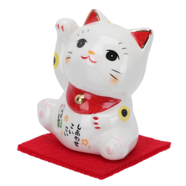 CERAMIC CAT STATUE Japanese Maneki Neko prosperity lucky cats Cat ...
