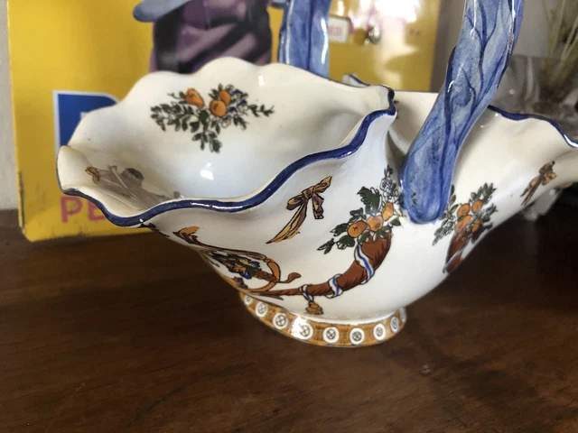 RARE PANIER EN Faïence De GIEN Renaissance fond blanc fin XIX e EUR 79 ...