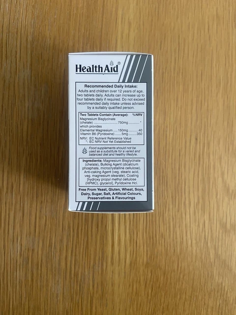 HEALTHAID MAGNESIUM BISGLYCINATE 60 Tablets £15.00 - PicClick UK