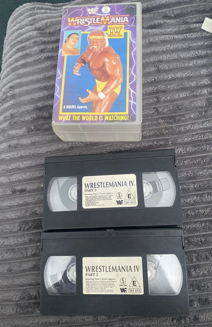 WWF - WRESTLEMANIA 4 (VHS, 1991) IV Silver Vision WWE double cassette £ ...