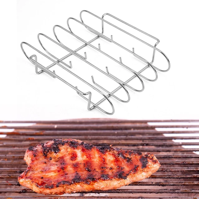GRILL RIB BBQ Rib Racks BBQ Outils Charbon Grill Steaks Rack avec ...