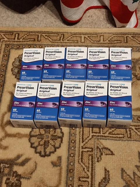 10 X BAUSCH+LOMB PRESERVISION ZINC EYE VITAMIN & MINERAL FOOD ...