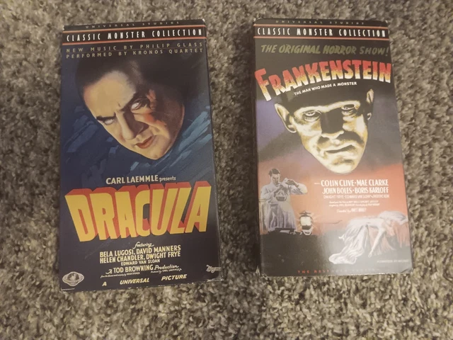 CLASSIC VINTAGE HORROR Vhs Tapes Dracula Frankenstein Bela Lugosi Boris ...