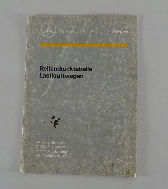 Reifendrucktabelle Mercedes Benz