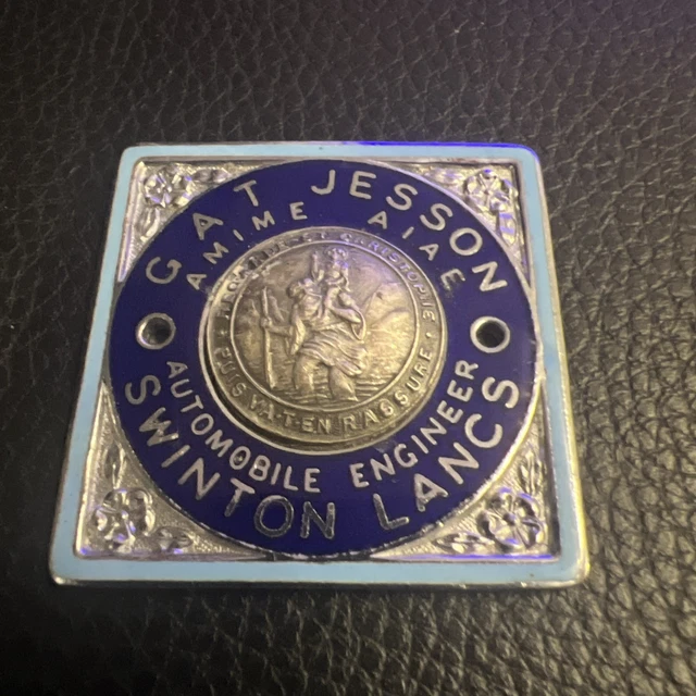 VINTAGE GAT JESSON Garage Car Dash Badge ~ Swinton Lancs Plaque Car ...