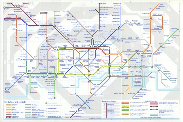 OLD LONDON UNDERGROUND TUBE MAP SHOWING UNDERGROUND RAILWAYS DATED 1930 ...