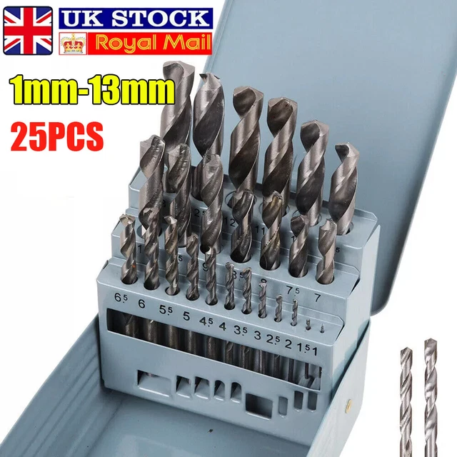 25 PIECE HSS Cobalt Metal Drill Bit Set Quality High Speed Metric Tool 1mm-13mm £13.89 - PicClick UK