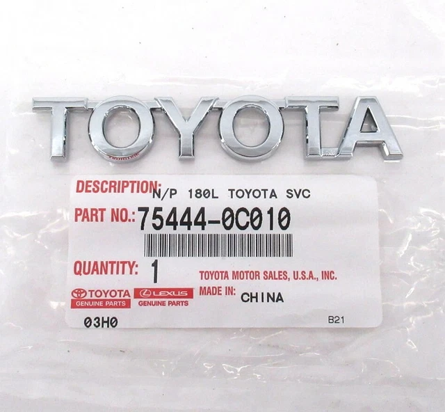 GENUINE OEM TOYOTA 75444-0C010 "TOYOTA" Rear Emblem Nameplate 2007-2014 ...