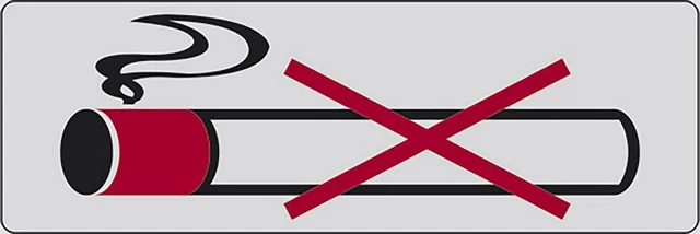 161649 ADESIVO VIETATO Fumare 15CMx5CM con simbolo rosso No Smoke EUR ...