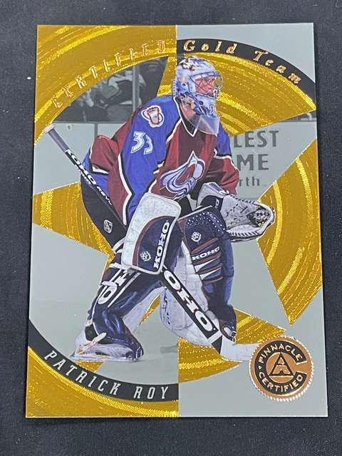 PATRICK ROY 1997-98 Pinnacle CERTIFICATO GOLD TEAM 206/300 Inserto #2 ...