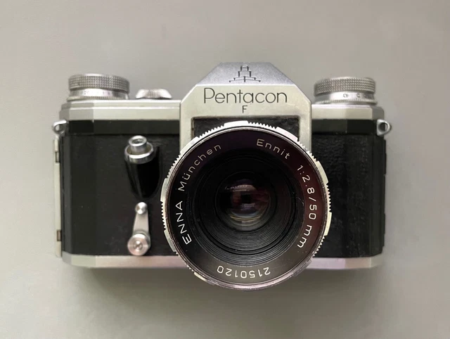 VINTAGE PENTACON F German 35mm Film Camera Enna Ennit 50mm f2.8 Lens ...