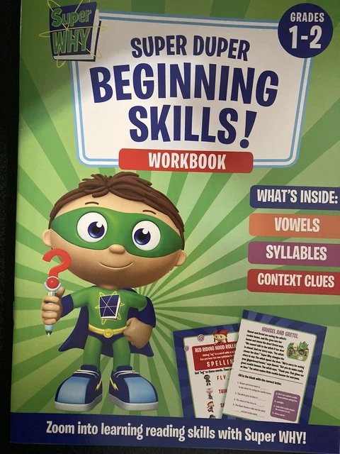 SUPER WHY - Super Duper Beginning Skills! Workbook - Grades 1-2 £4.94 ...