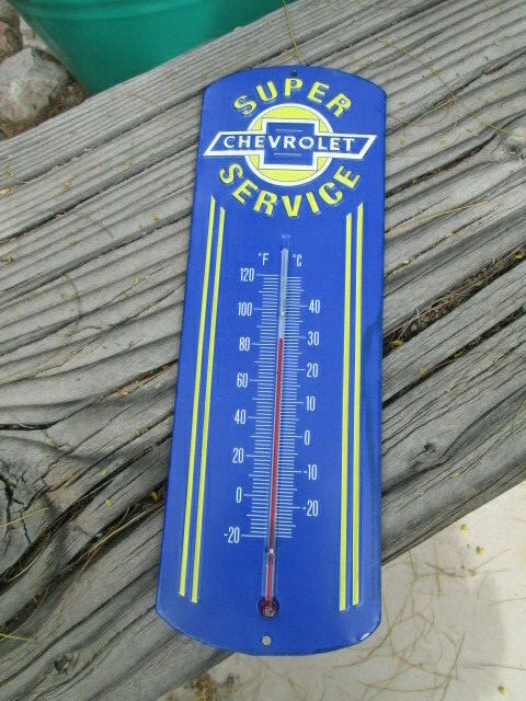 GENUINE CHEVROLET SERVICE Thermometer Cool Looking Man Cave Game Room ...