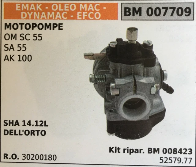 CARBURATEUR A CUVE BRUMAR Emak - Oleo Mac - Dynamac - Efco BM007709 EUR ...