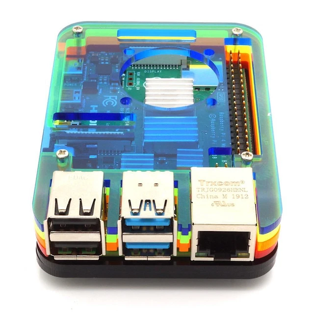 SLIM ACRYL GEHÄUSE Case für Raspberry Pi 4, stackable, rainbow bunt EUR ...