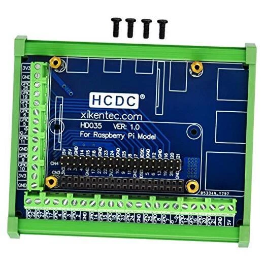 DIN RAIL MOUNT Pinout Breakout Terminal Block Module for Raspberry Pi ...